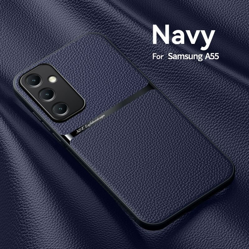 FASNYA Чехол для Samsung Galaxy A55 5G /чехол-Кожа на Самсунг галакси A55 5G Чехол для телефона с защитой камеры магнитный автомобильный держатель**