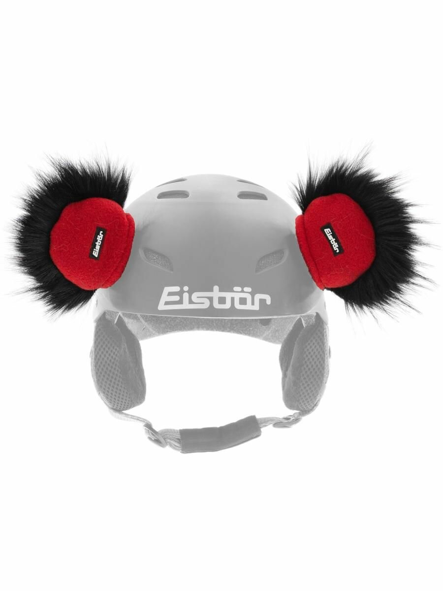 Украшение на шлем Eisbar Teddy Ears Schwarz-Rot