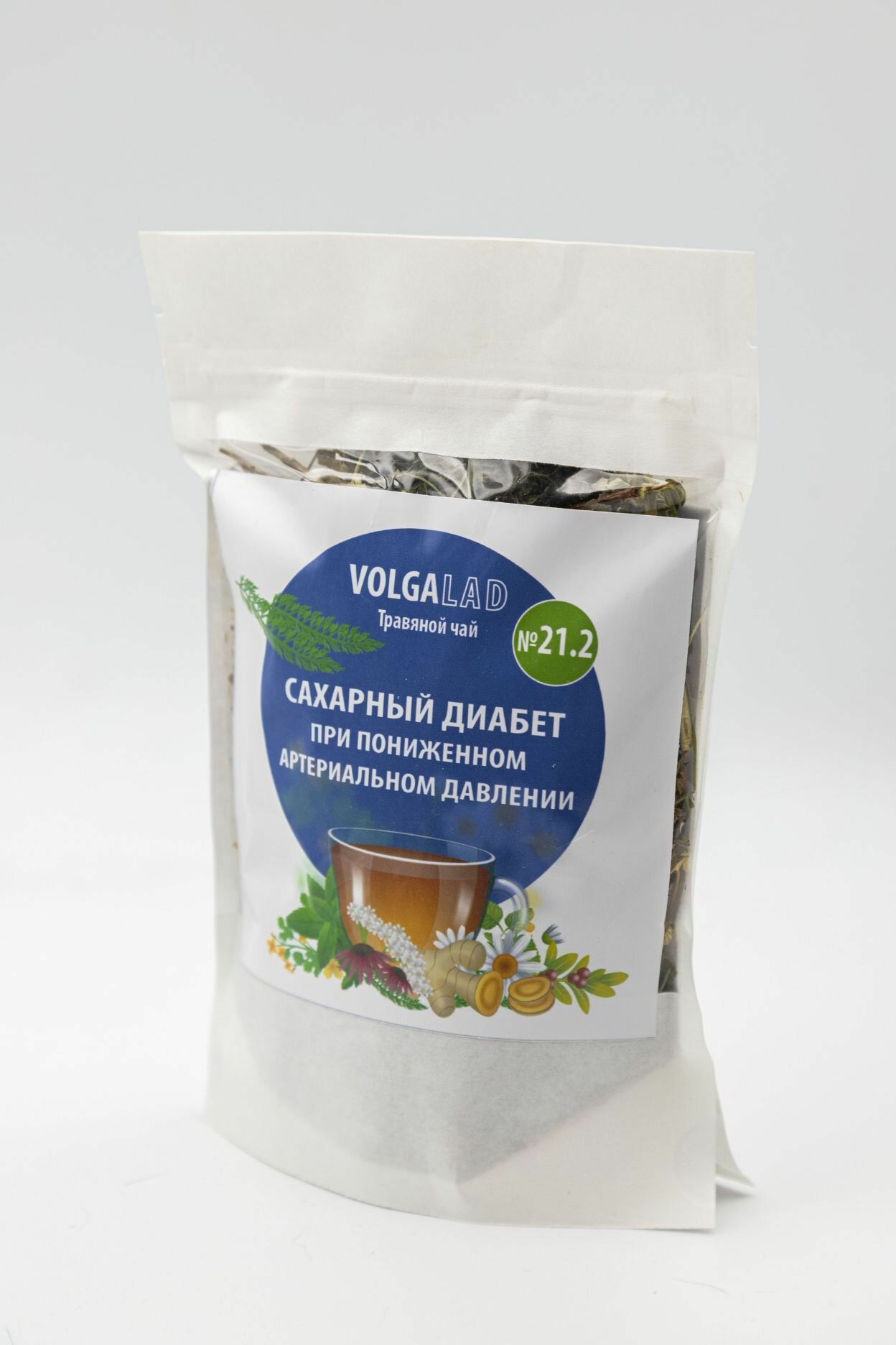 Травяной чай ВолгаЛадь-21.1 Сахарный диабет при пониженном артериальном давлении 50г