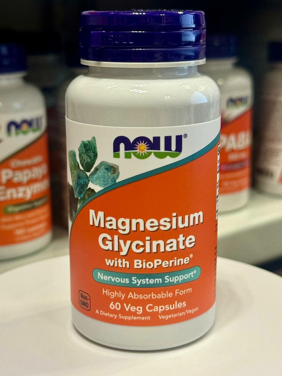 NOW Magnesium Glycinate with BioPerin - Глицинат магния, 60 капсул