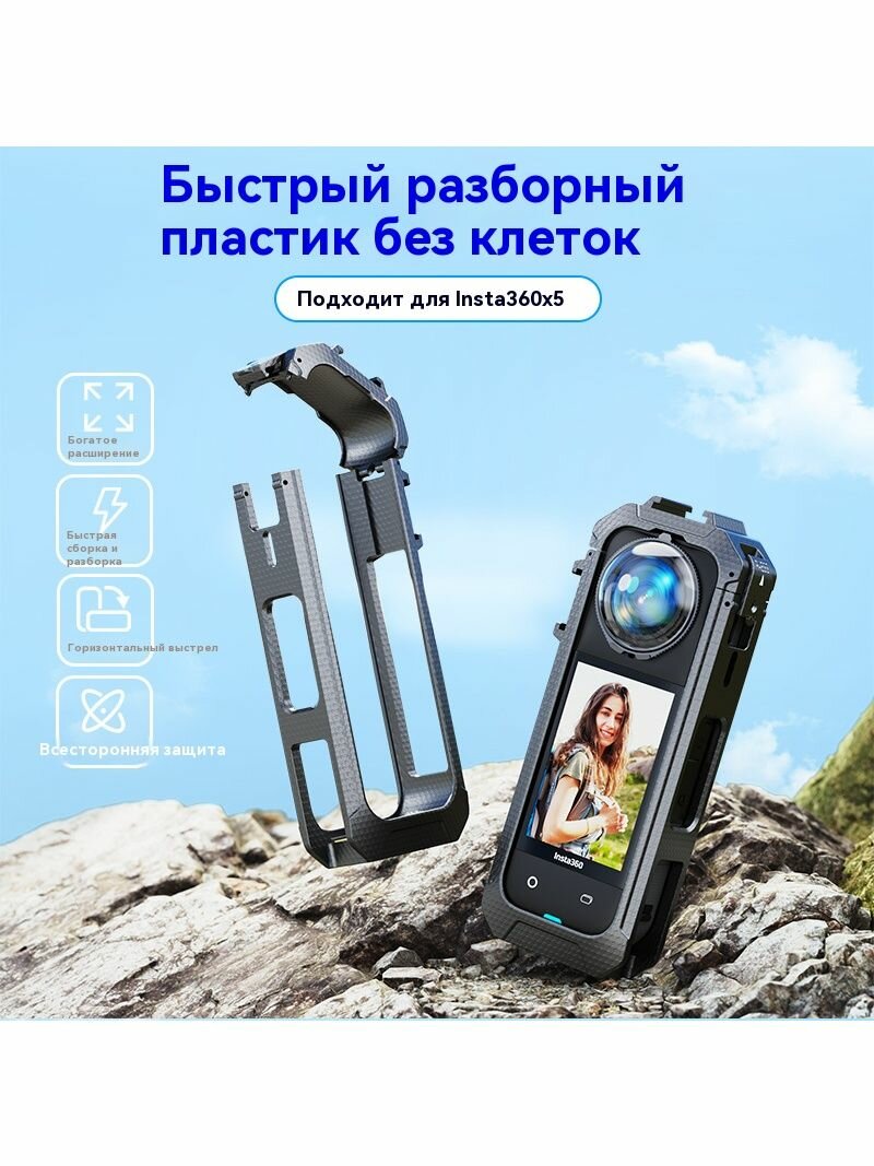 Магнитная быстросъемная защитная рамка для панорамной спортивной камеры Insta360 X5