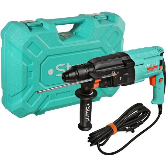Sturm! Перфоратор RH2524BR , 800Вт, 24мм, 3Дж, 0-5600уд/мин, 0-1200об/мин,3 реж, кабель 4м, кейс