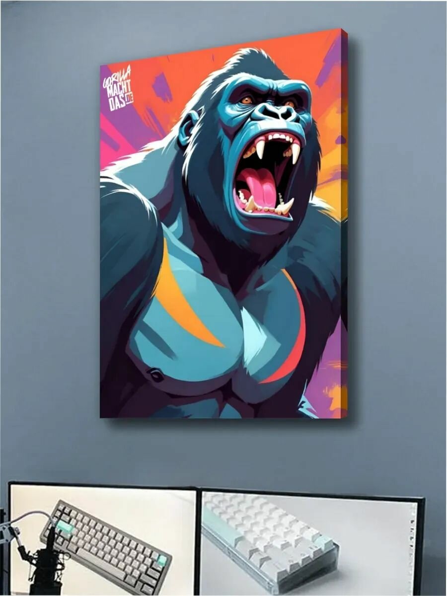 Картина Ярость гориллы на стену 30х40см 1шт.
