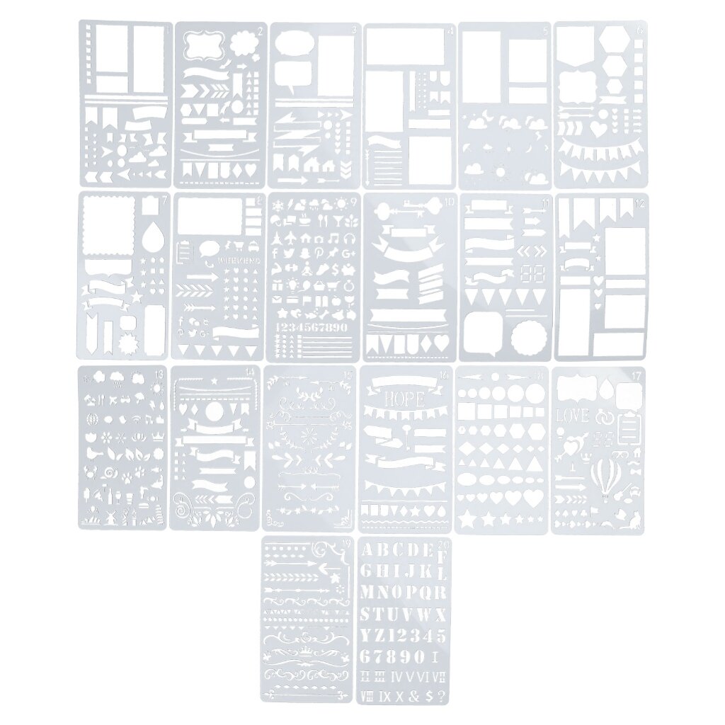 Набор Трафаретов Bullet Diary Journal Шаблон Для Рисования Линейка DIY Шаблон Для Рисования