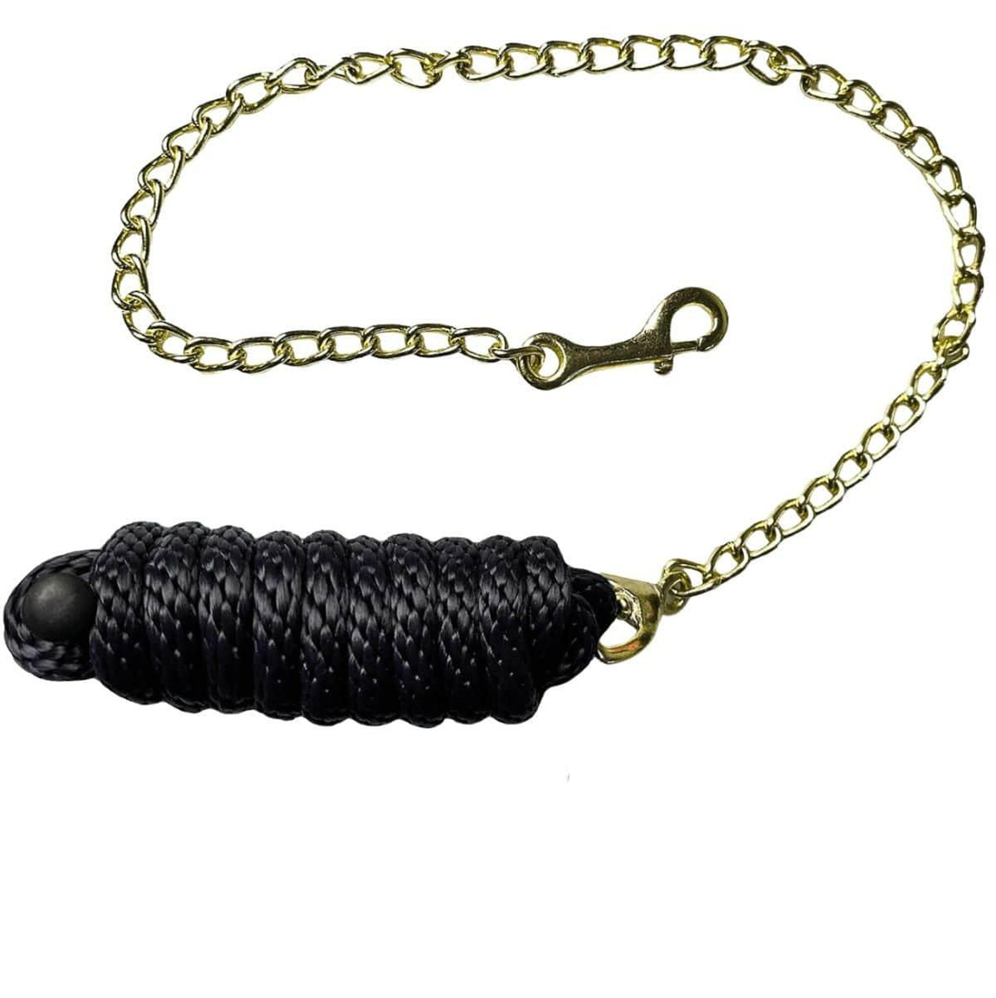 Повод для лошади Decathlon JD ATTACK Mary, с цепочкой, черный, 100% полиэстер