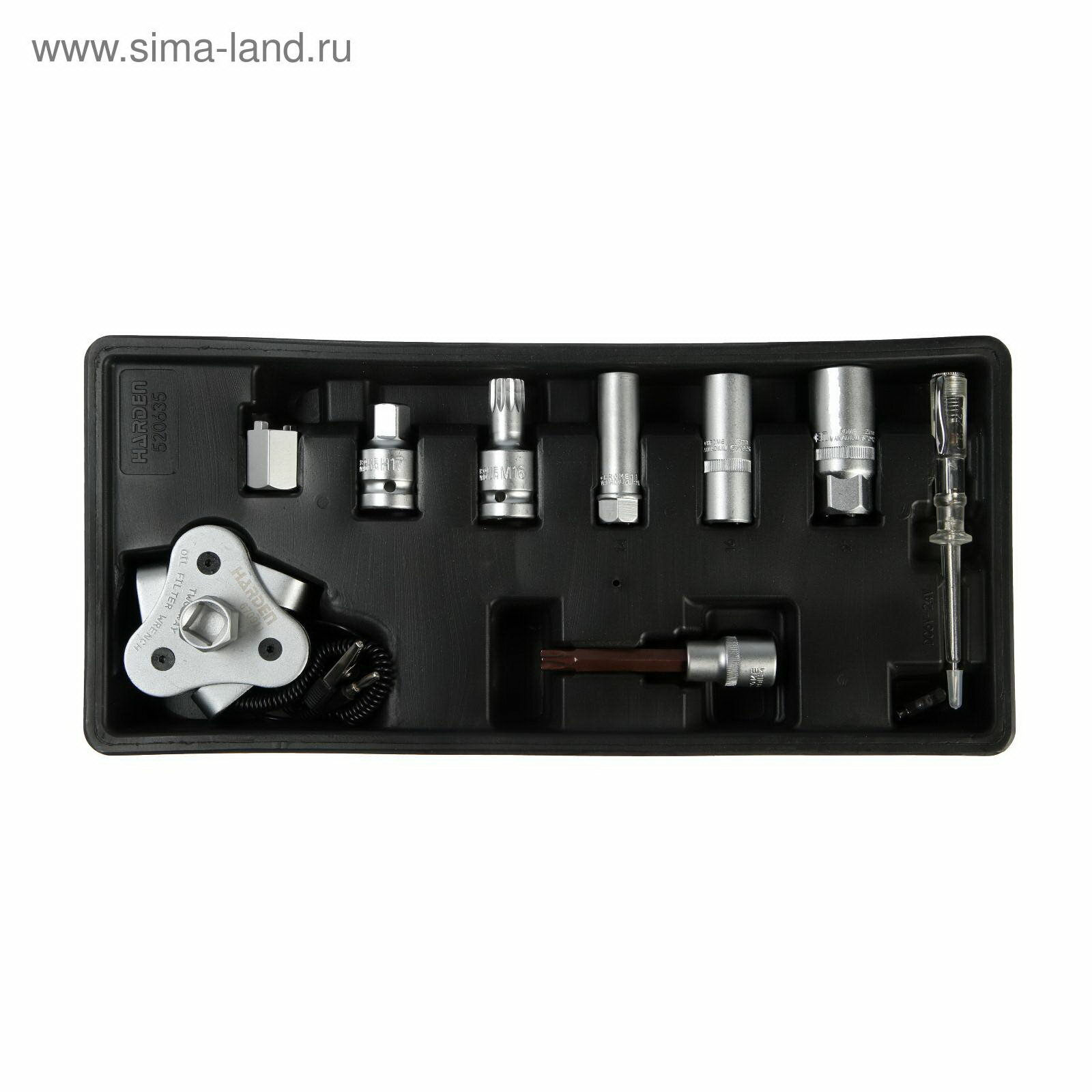 Набор инструментов 520635, CRV, 3/8", 9 предметов, вид: шестигранный