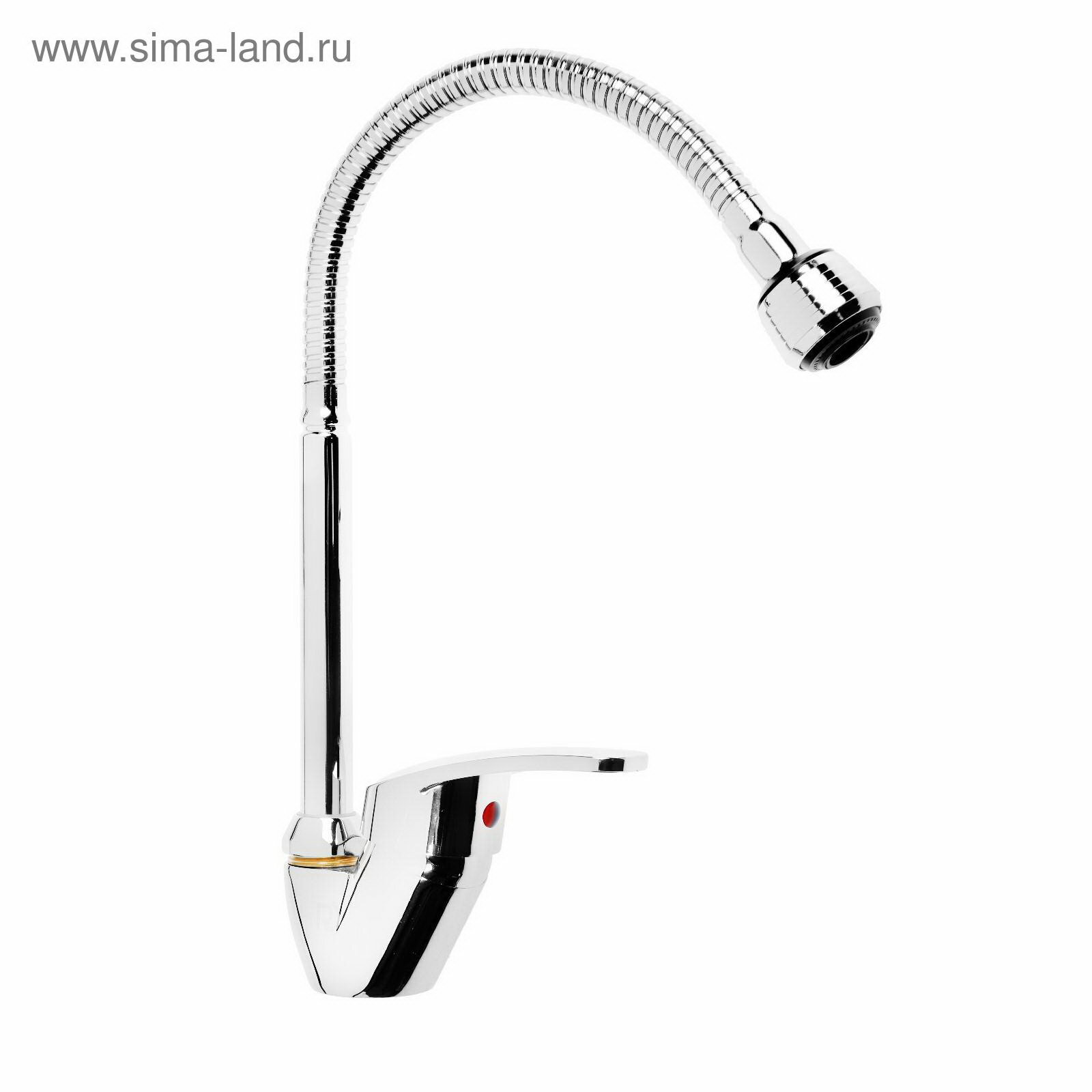 Смеситель для кухни RC001D, однорычажный, гибкий излив, цинк, хром