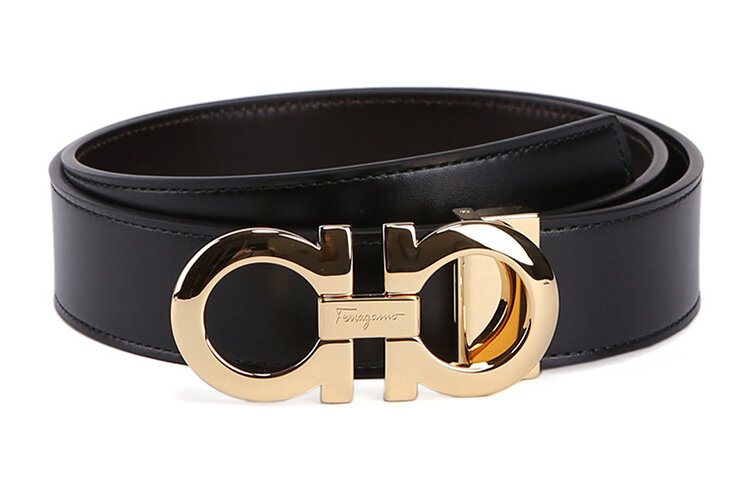 Ferragamo Ремни из коровьей кожи Мужской Черный 3,5 см 95