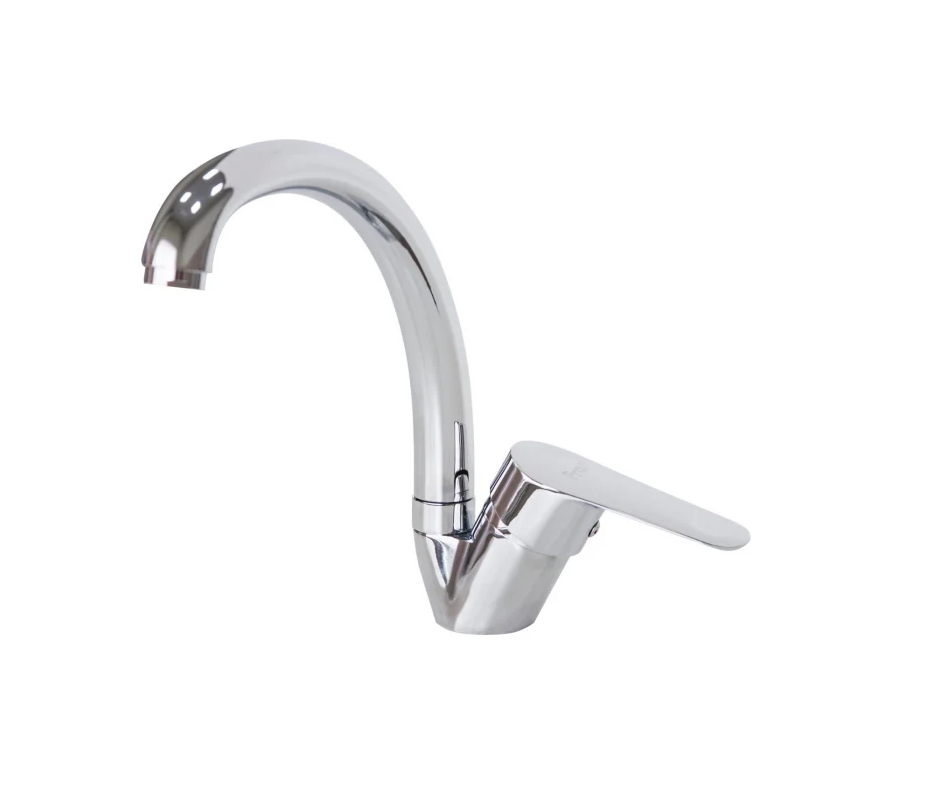 Смеситель кухонный FRAP F41703-B H703, хром, поворотный, керамический картридж, 24 см