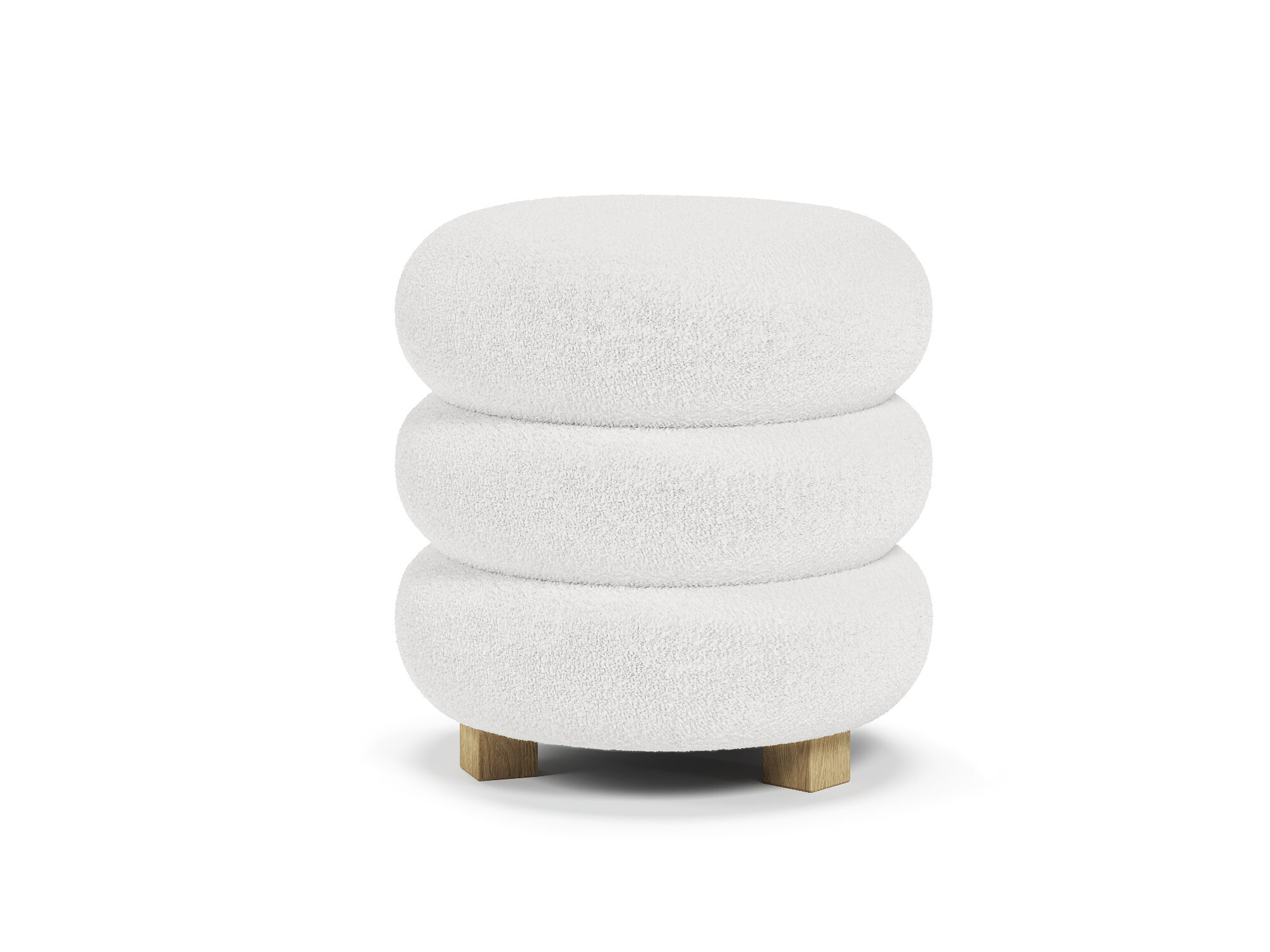 Пуф Marsello Wood Bravo сосна Snow (30х34), букле, цвет белый