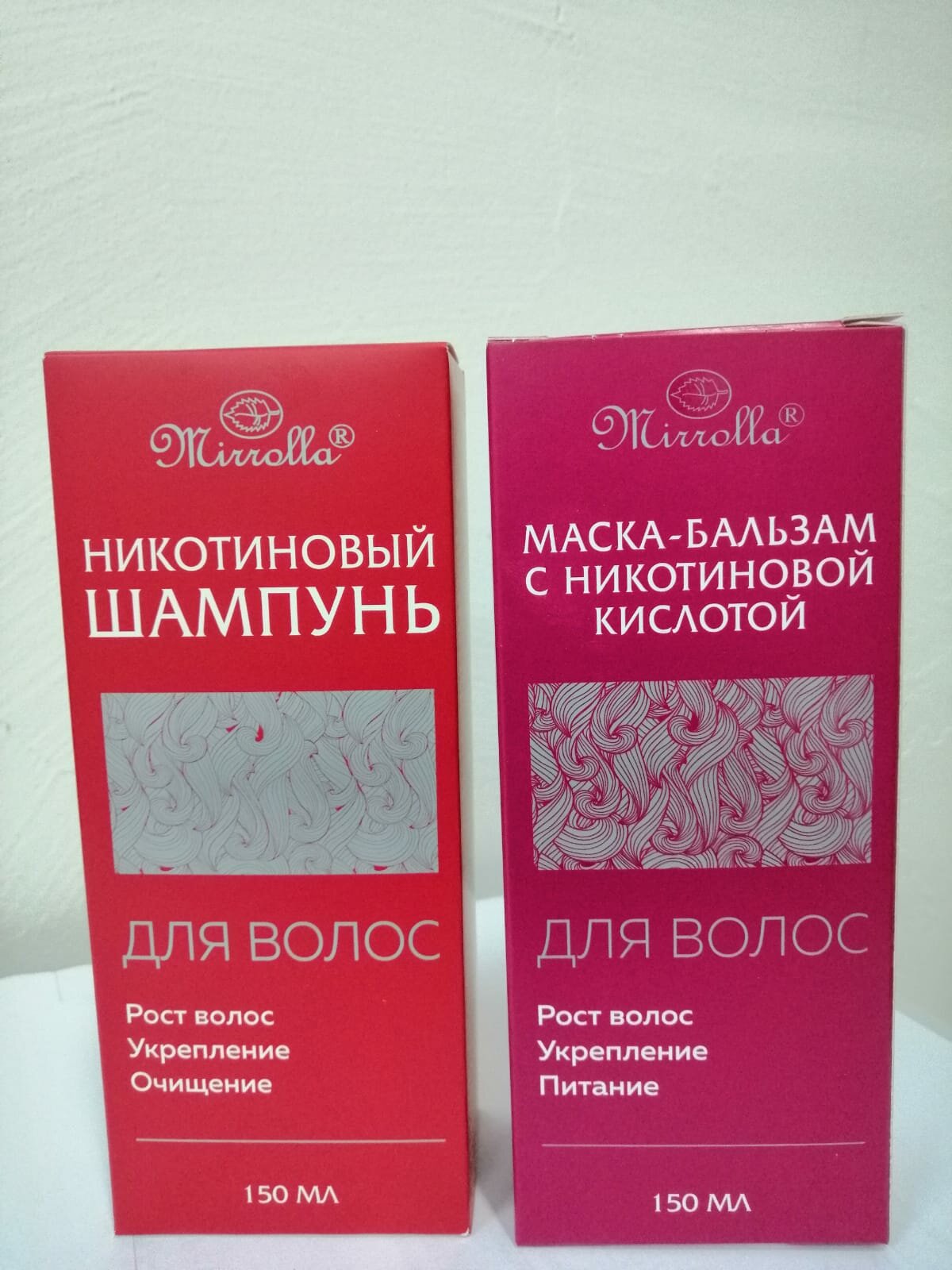Набор Маска-бальзам для волос Мирролла с никотиновой кислотой 150мл +шампунь 150мл