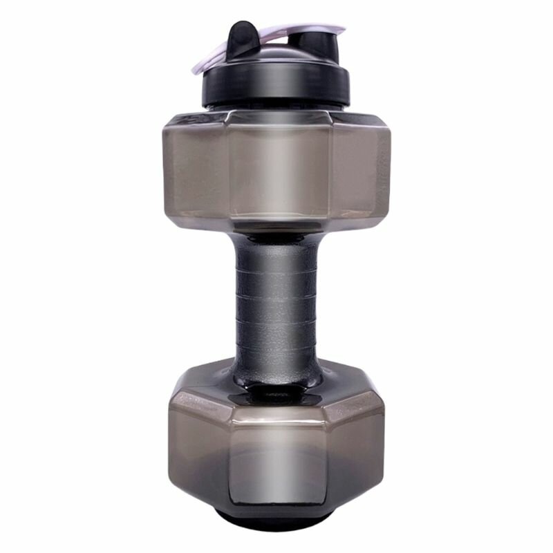 Многофункциональные фитнес-бутылки, преобразуемые в гантели с надежной системой замка, тренировочные гантели для гидротерапии, PETG не может быть заполнен - 2500 МЛ серого цвета