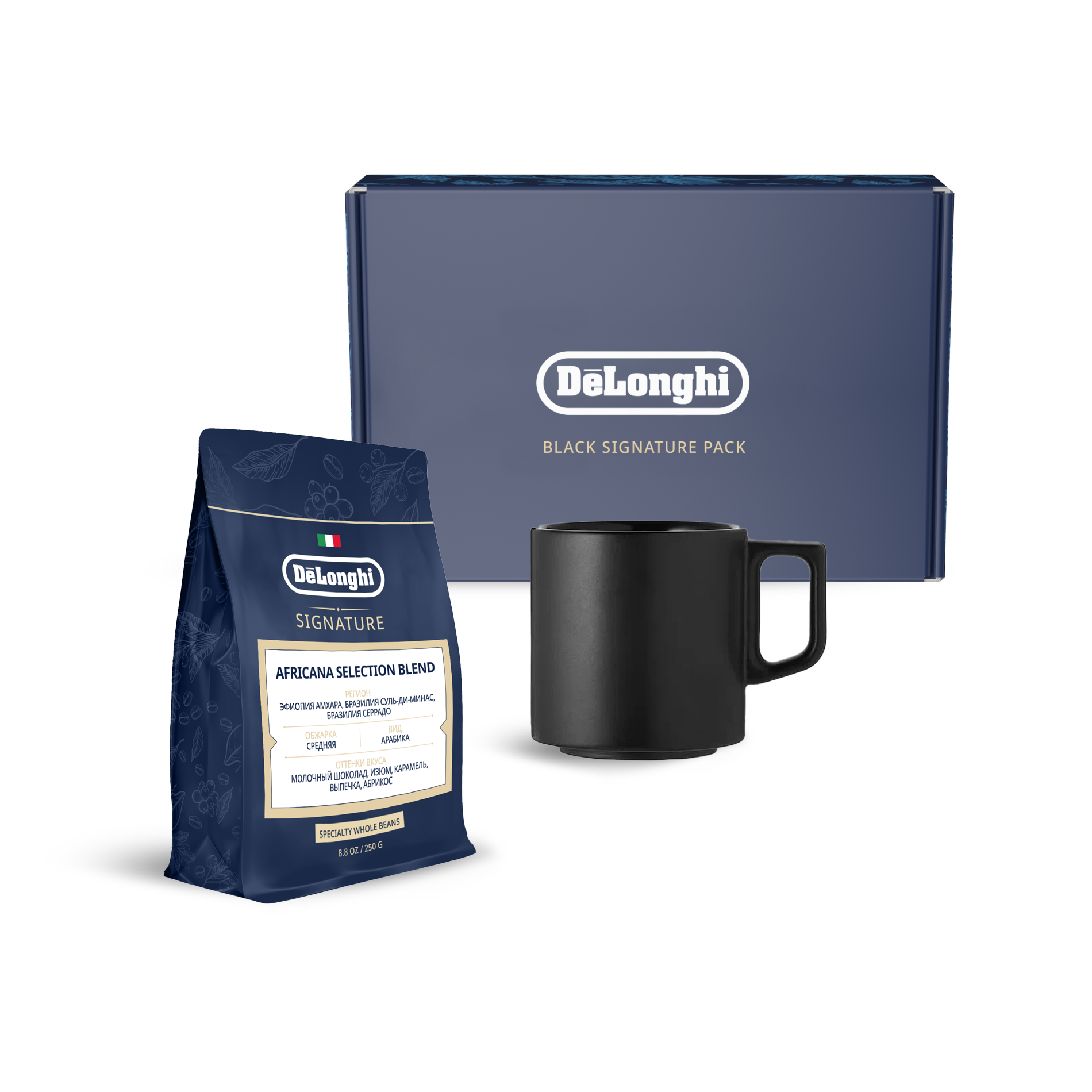 Набор с кружкой и кофе AFRICANA Selection Blend DeLonghi DLSL085