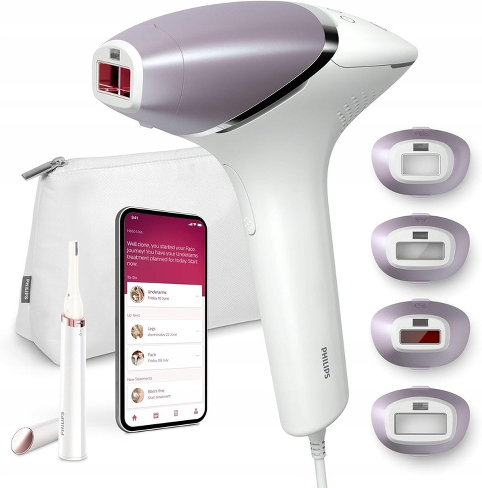 Эпилятор Philips Lumea BRI949 Prestige IPL, с насадками, белый