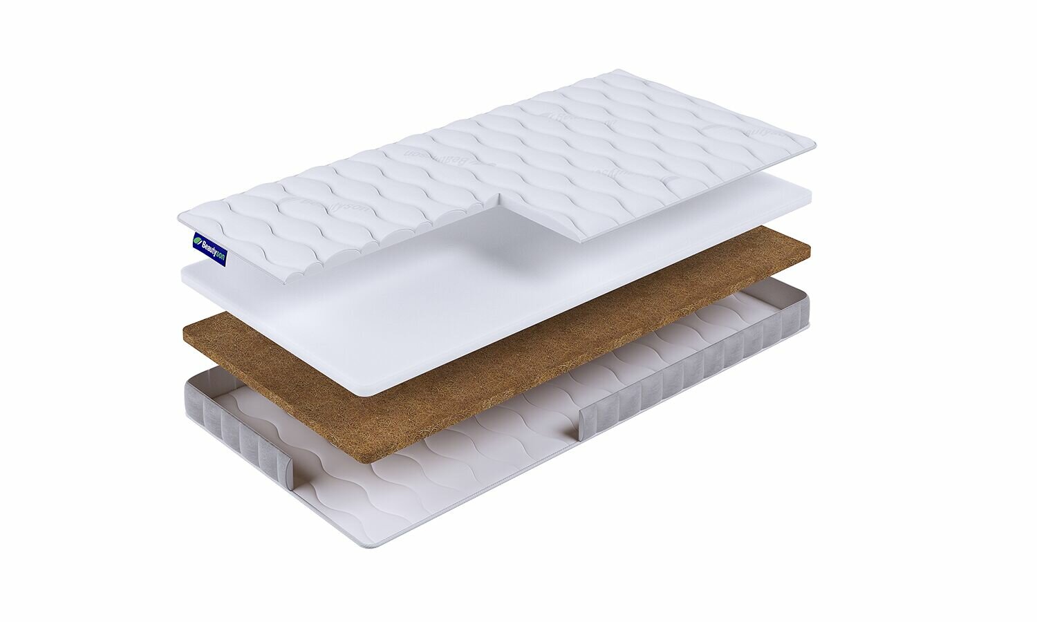 Матрас Beautyson Baby Split Hard Lux 80х200 высота 8 см анатомический жесткий средней жесткости кокосовый Беспружинный