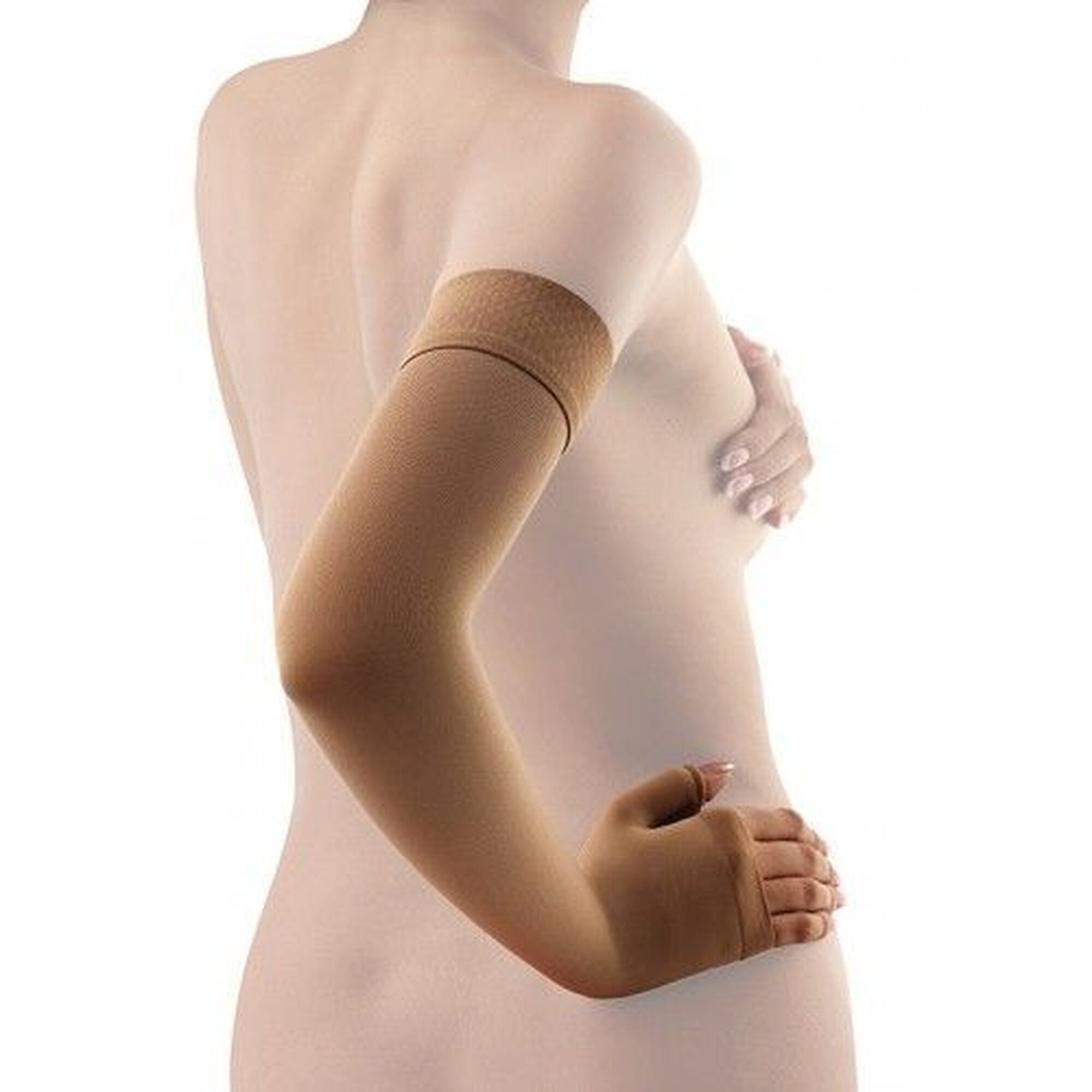 Avicenum Компрессионный рукав LYMPHO 360, 2 класс, с отделкой, с перчаткой, цвет 8001 - бежевый, XL LONG (4D)