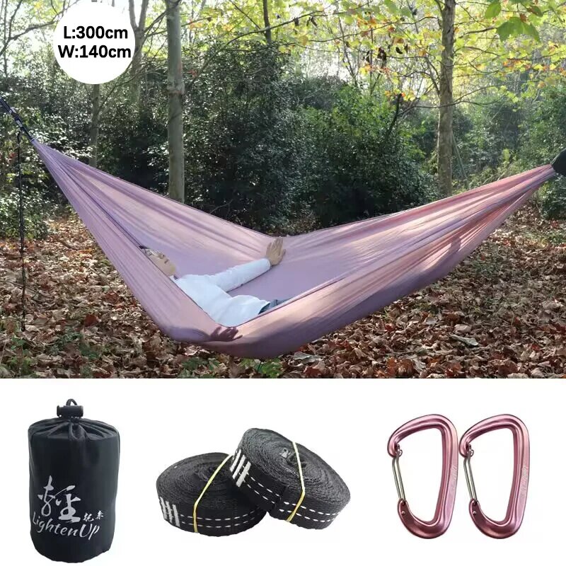 2024 Новый сверхлегкий 380T (20D) нейлоновый гамак для кемпинга на открытом воздухе, качели для сна, дерево, кровать, сад, задний двор, переносной гамак, кресло, 3M 02