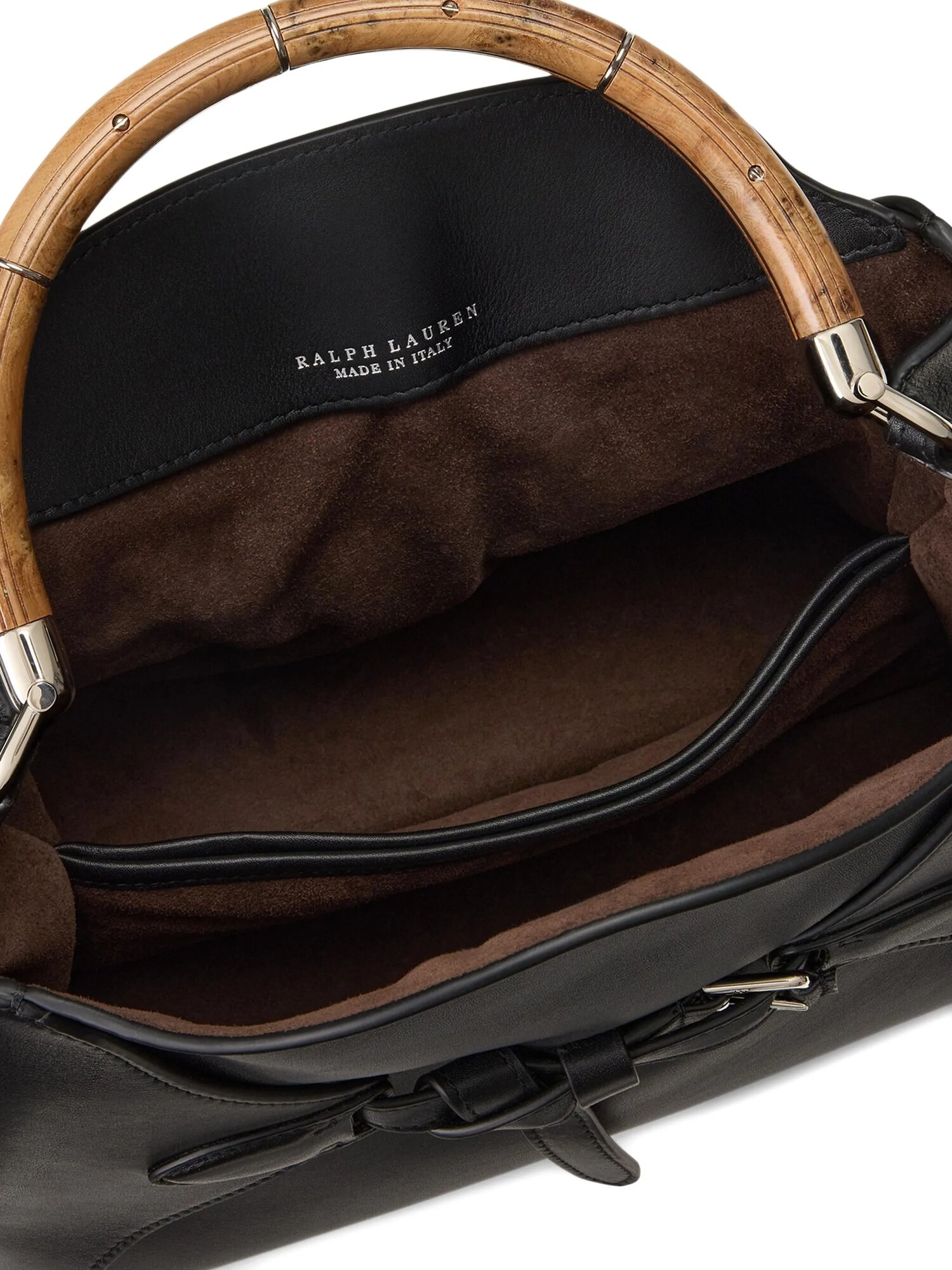 Сумка Ralph Lauren Collection Medium leather tote bag, черный — фото 1