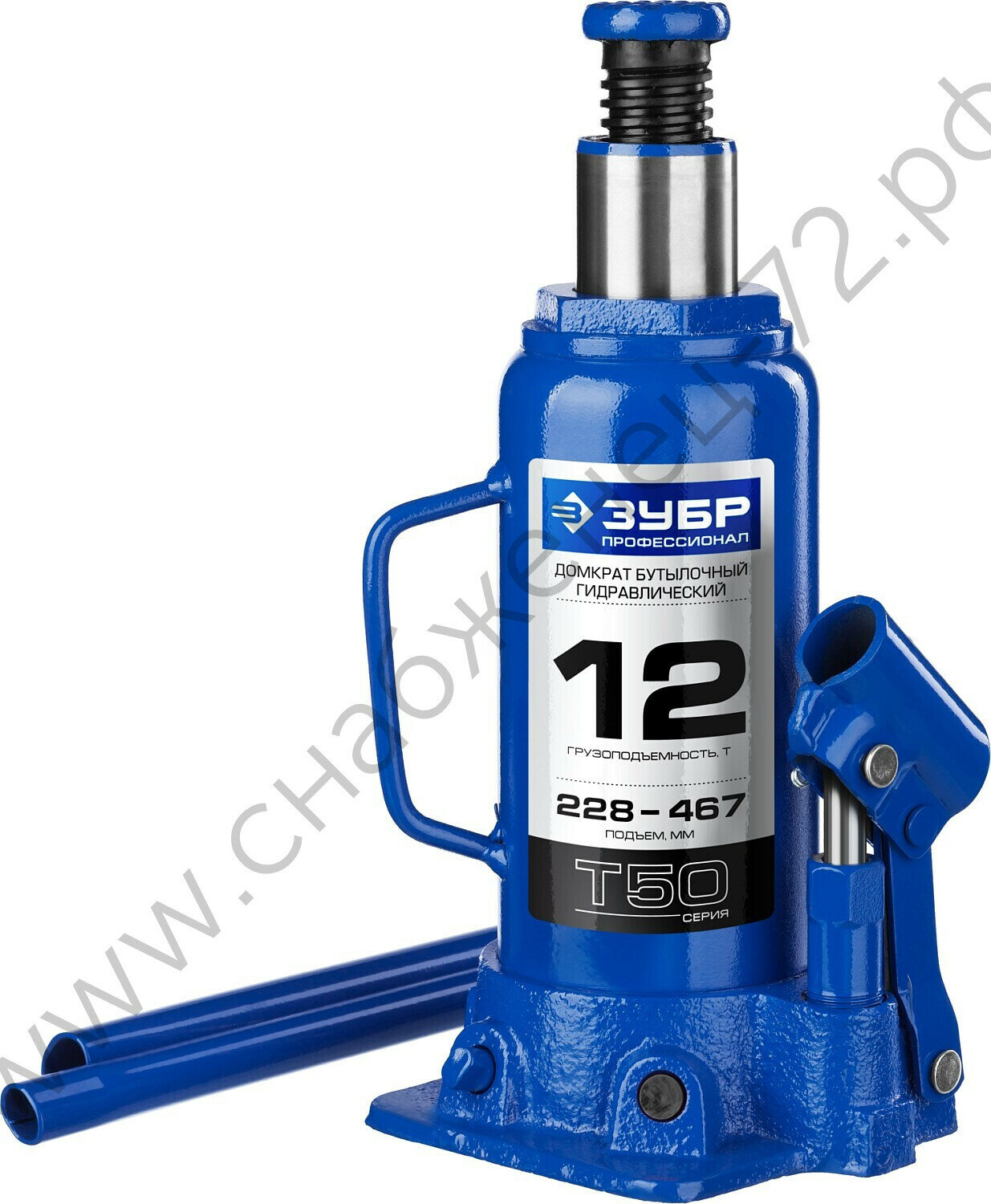 ЗУБР 12 т, 228 - 467 мм, бутылочный гидравлический домкрат, Профессионал (43060-12)