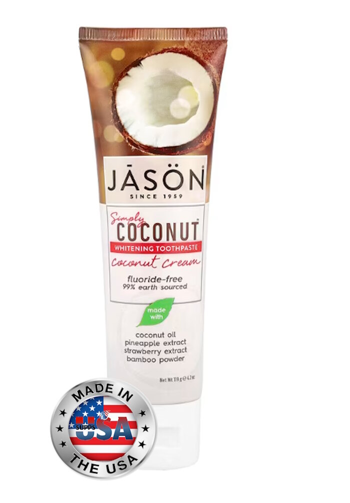 Jason Natural Simply Coconut отбеливающая зубная паста, кокосовый крем, 119 г
