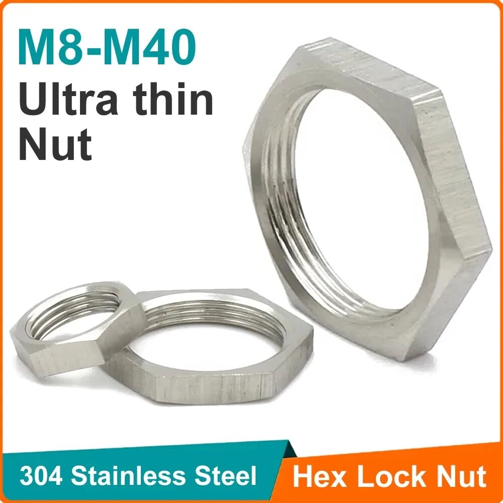 DUOJI шестигранные стопорные гайки из нержавеющей стали 304 M8-M40 M18x1.5x22x4 (5pcs)