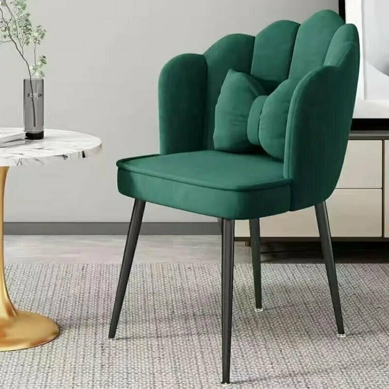 Стул, металлический каркас, бархат, серое, мягкое сиденье, регулируемые ножки