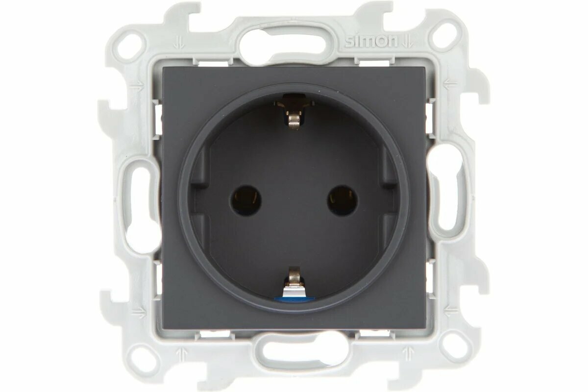 2 шт. Simon 24 Графит Розетка 2К+3 Sсhuko без защитных шторок, 2450434-038