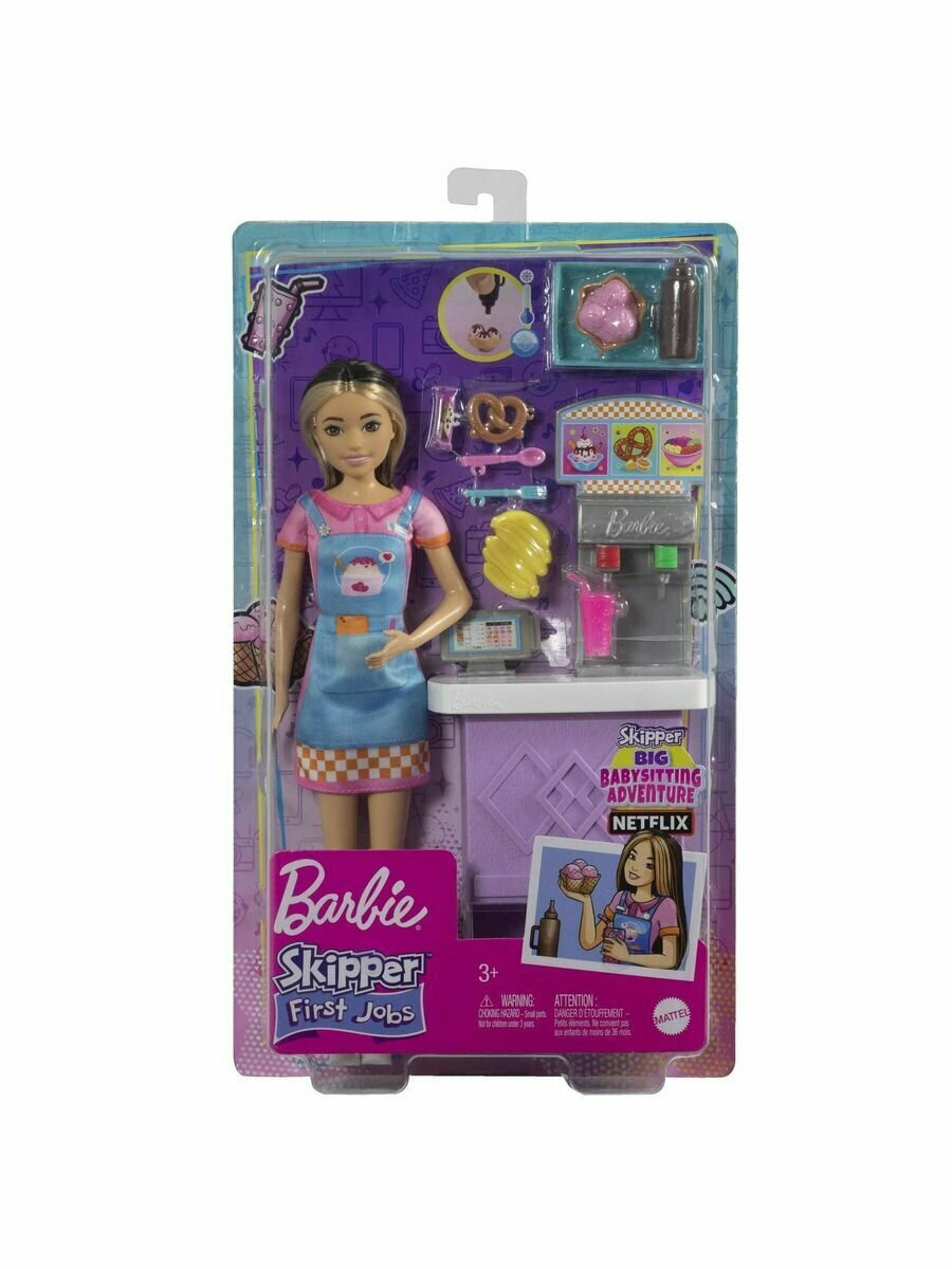 Кукла Mattel Barbie Skipper - Игровой набор Закусочная с куклой и аксессуарами - Барби HKD79
