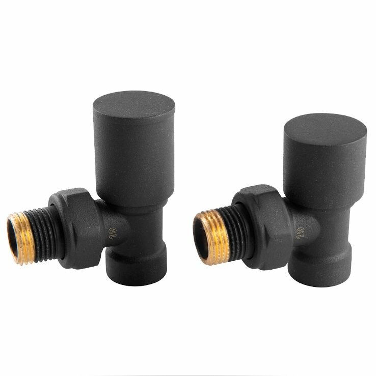 Комплект вентилей для подключения радиатора 1/2" угловой антрацит VIVALDO