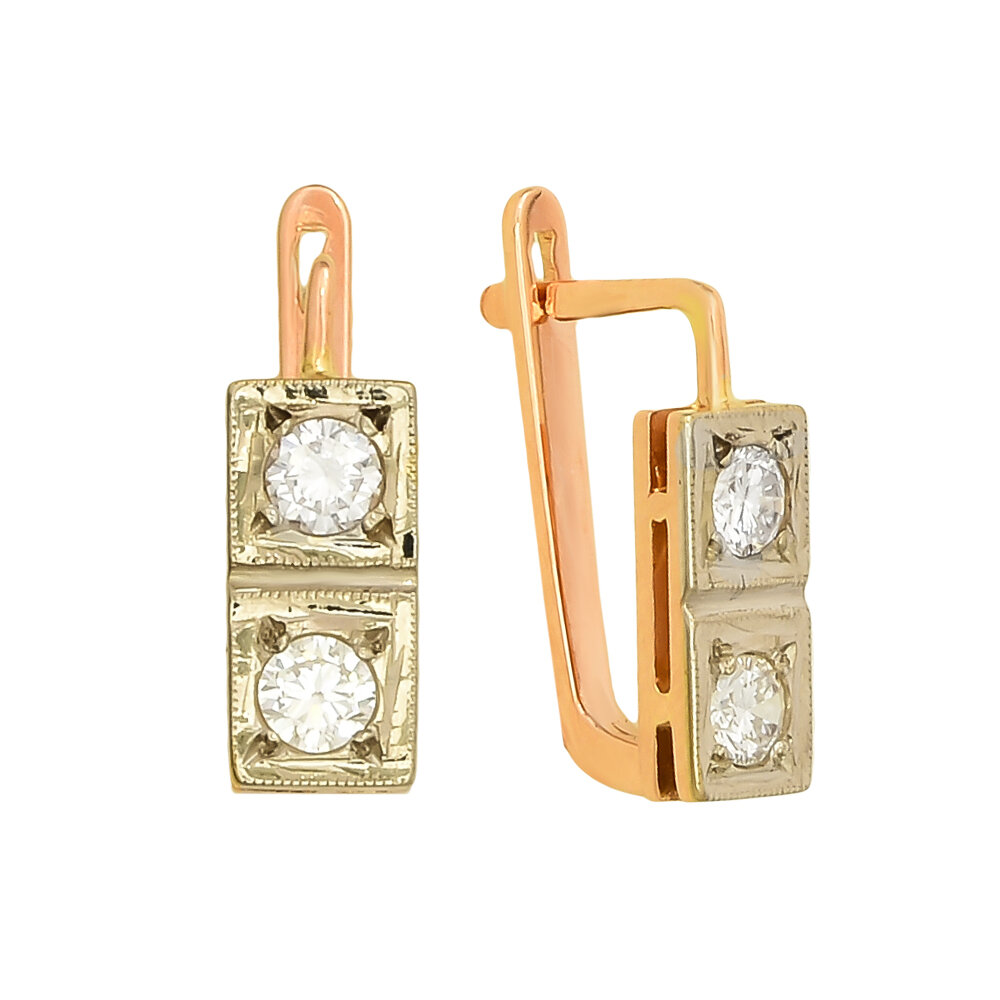 серьги из золота, с бриллиантами