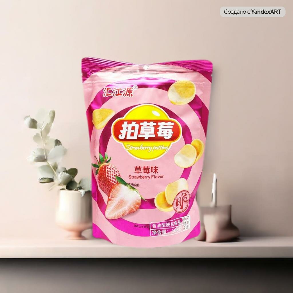 Чипсы фруктовые с нежным вкусом спелой клубники 108 г, Китай