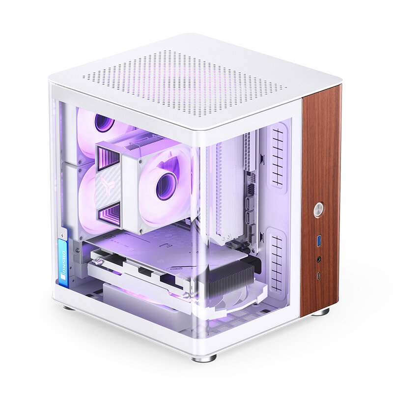 Корпус без блока Case JONSBO TK-0 White, Desktop SFF, TG, no fan, 1xUSB-A 3.2 + 1xUSB-C 3.2, SFX PSU Support, mITX White