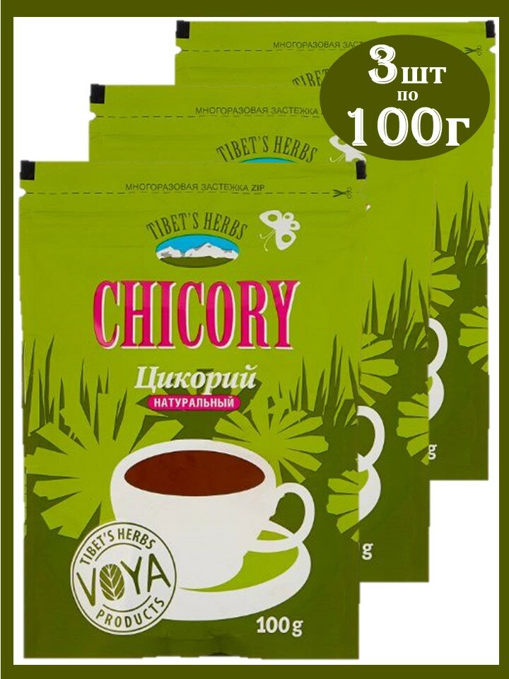 Цикорий, 3 шт по 100г, TIBET’S HERBS, порошкообразный, Индия