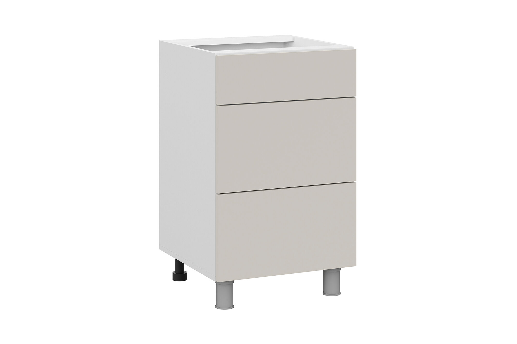 Шкаф нижний с ящиками Нонтон Монора, 50х50.6х82.4 см, белый / солнечный бежевый