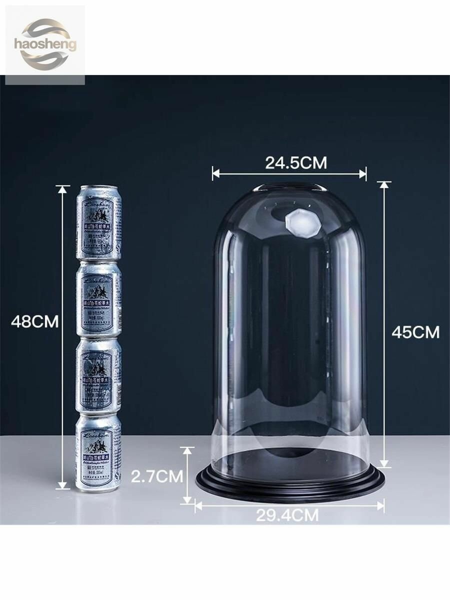 Ваза Акриловый купол для коллекций круглый прозрачный, защитный купол для фигурок и кукол, небьющийся,45,24.5*45