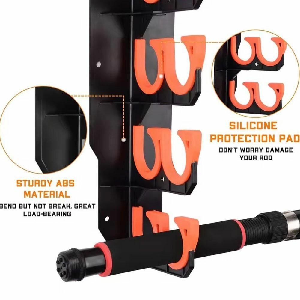 Набор держателей для удочек на стену в гараже