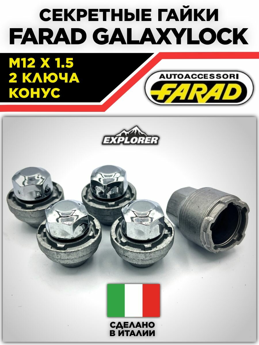 Секретные гайки Farad Galaxylock для Haval M6 2021-2025 Арт. DLF2/M/2