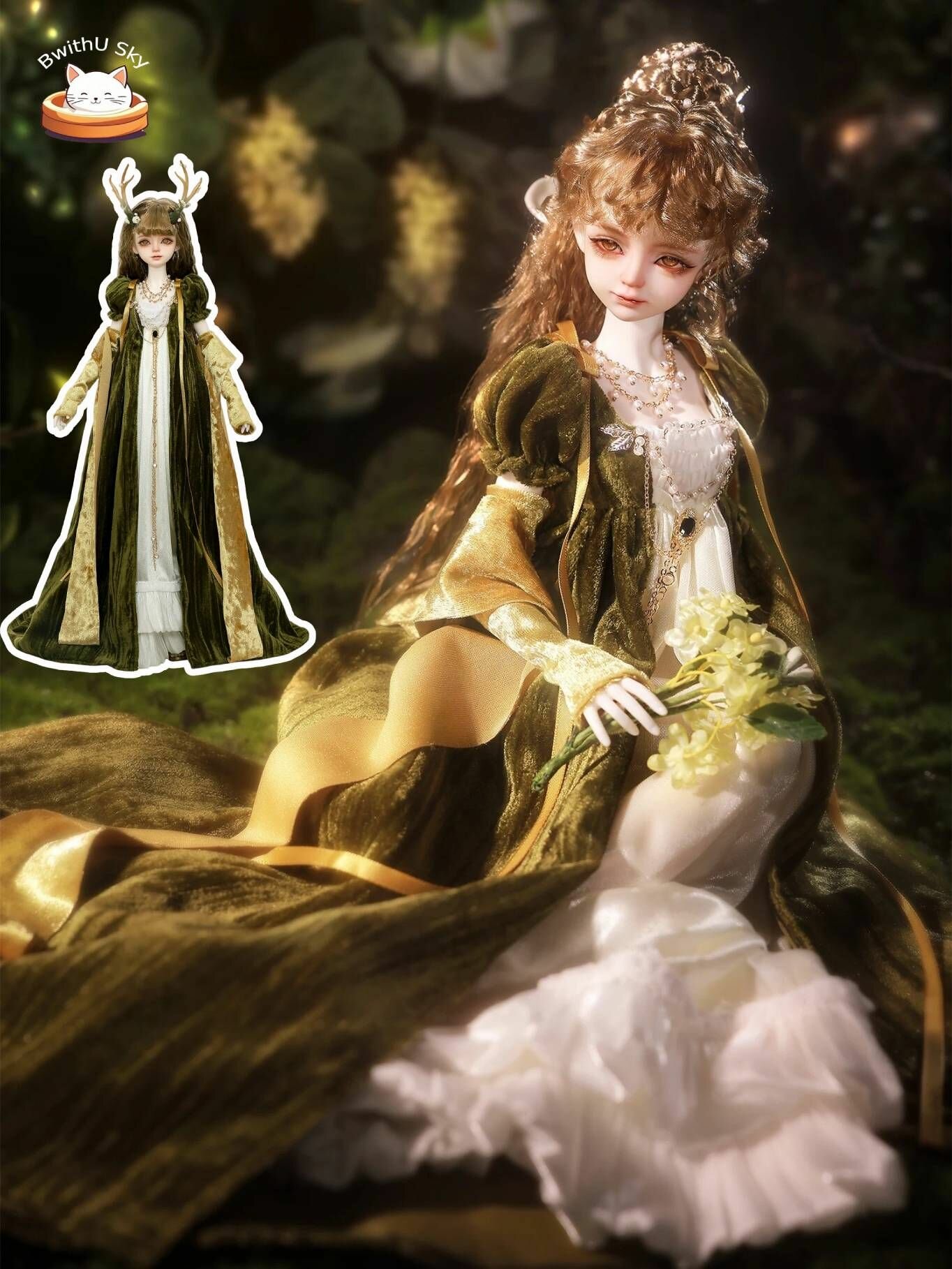 BwithU 1/4 BJD Кукла Esme: Esme в Лилово-белом Королевском платье Фееричная Кукла для Коллекции