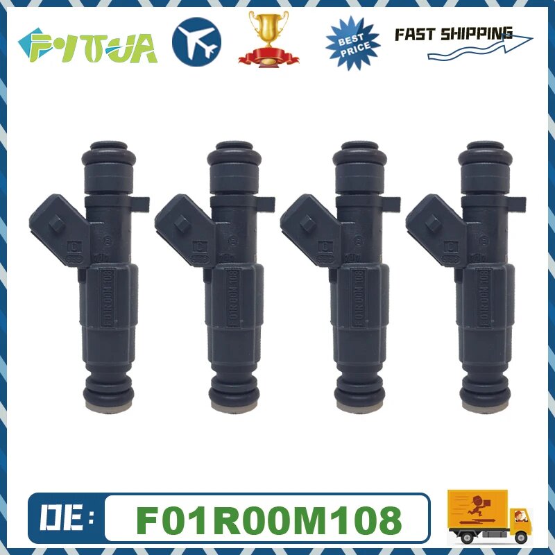 4 шт. топливный инжектор F01R00M108 для Geely, автомобильные аксессуары, запасные части для автомобиля