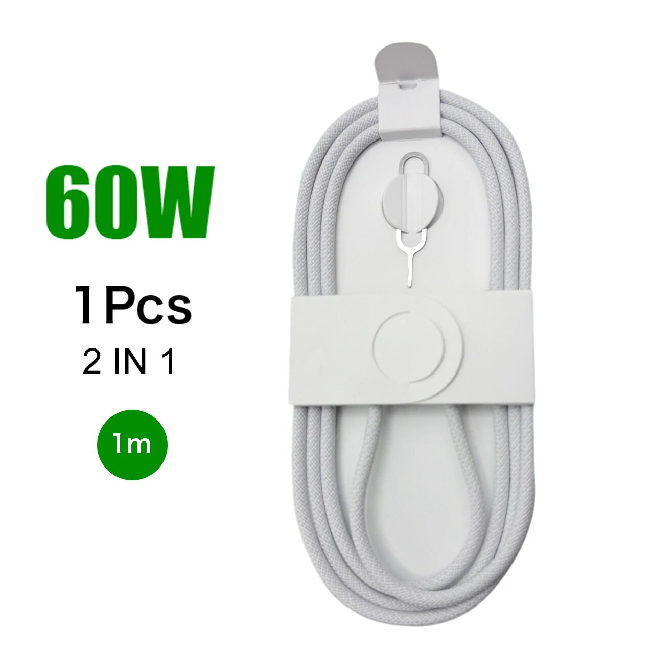 1-5 шт. оригинальный кабель для быстрой зарядки USB C для iPhone 15 16 14 13 12 11 17 Pro Max, плетеный кабель для передачи данных типа C, аксессуары Type-C на Lightning, 1Pcs 60W Cable