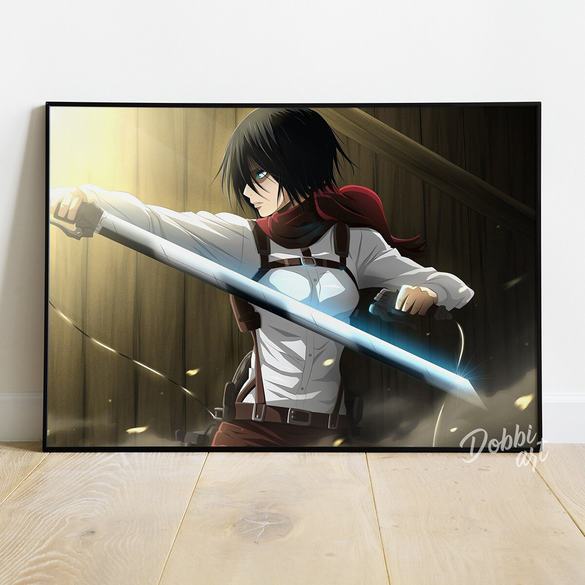 Постер Атака Титанов 30х40 см без рамы/ Постер Аниме Манга Attack on Titan Микаса/ Плакат интерьерный, в подарок, день рождения