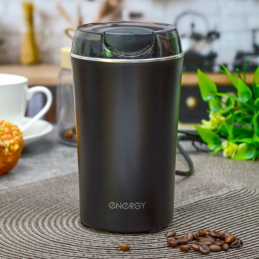 Кофемолка Energy EN-253, 150Вт, черная, компактная, для свежемолотого кофе