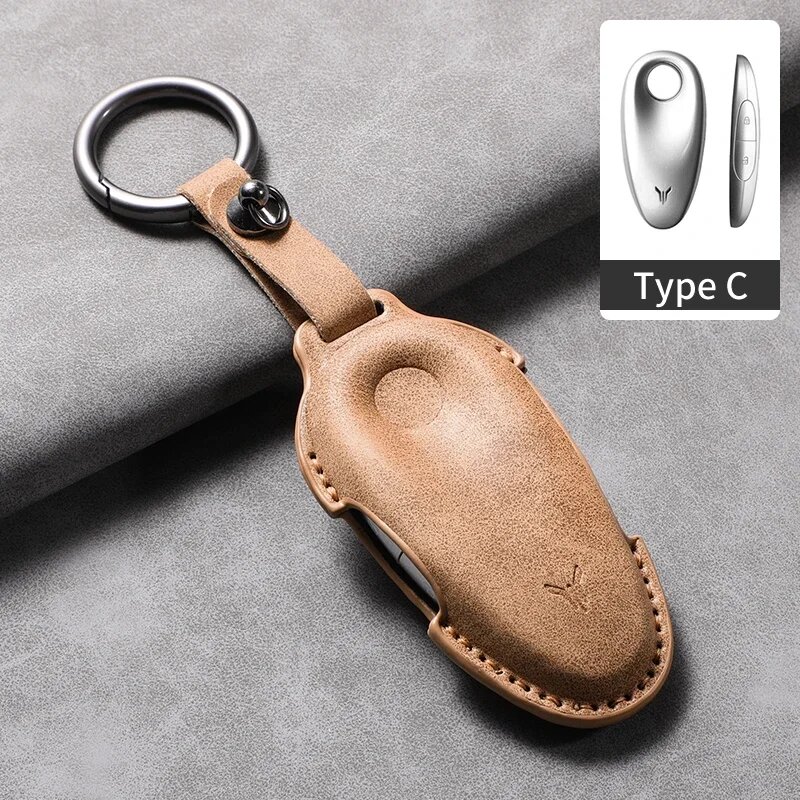 3D замшевый кожаный чехол для дистанционного ключа автомобиля для Voyah Free Voyah I-Free I-Free Voyah Keyless Smart Key Shell Аксессуар Orange-C-1