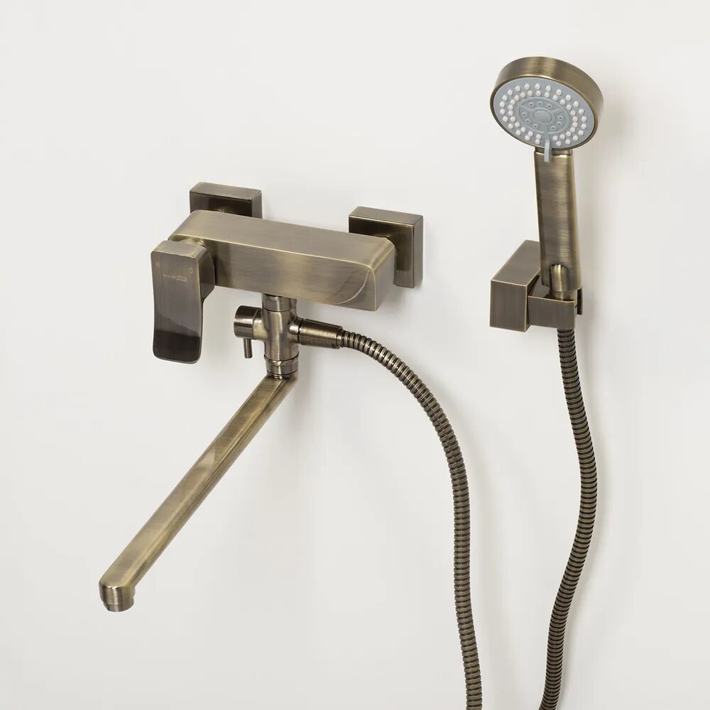 Смеситель для ванны с душем с длинным изливом бронза Exter 1602L WasserKRAFT