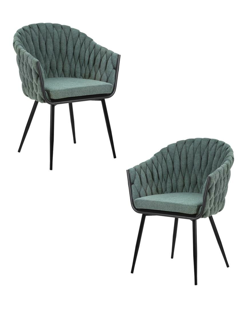 Стул DOBRIN Набор 2 шт Стул обеденный DOBRIN MATILDA, зеленая ткань (LAR 275-23) арт. LM-9691-N_B-M_TT-LAR-275-23