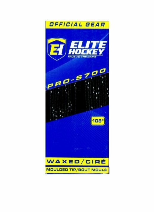 Шнурки для коньков хоккейных Elite Hockey Pro-S700 108" (274 см) с пропиткой, черные
