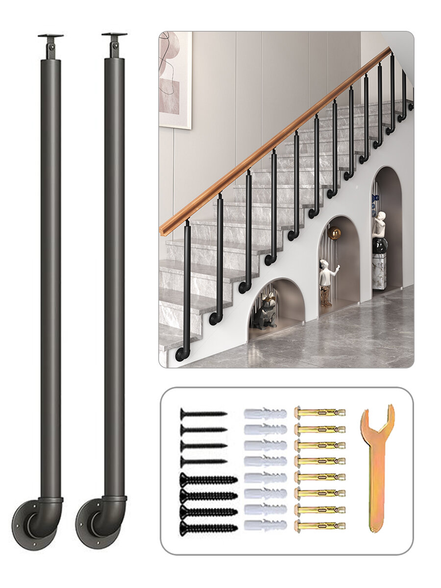 Металлические стойки перил с поворотным кронштейном 270 , Для ступеней, уровневых помещений и чердаков