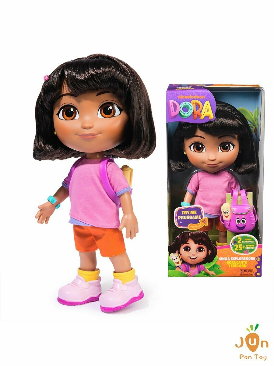 Даша-путешественница, Dora the Explorer, Sings and Explore Interactive Doll / Детская интерактивная игрушка, умеет петь, с аксессуарами, 30 см, подходит для детей от 3 лет и старше