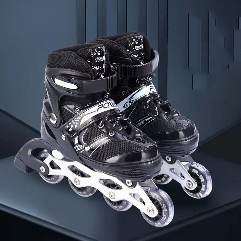 Детские роликовые коньки с ПВХ колесами, полный комплект, роликовые коньки, мужские и женские, регулируемые ролики