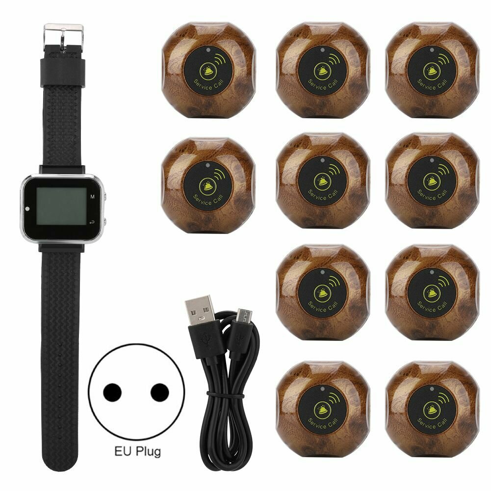Беспроводной Мобильный приемник Наручных часов 10 * Пейджер цвета дерева (модель CTW06 + CTT06)